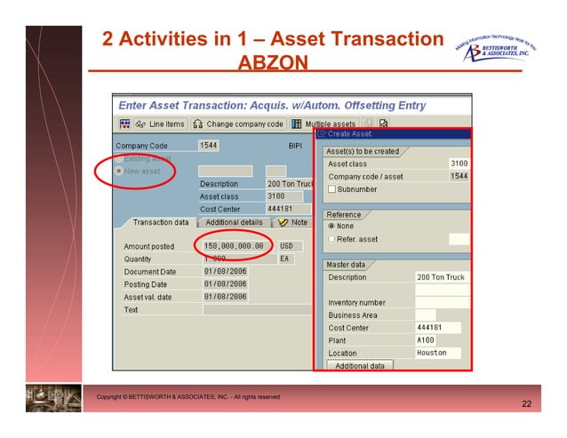 Presenting SAP Fixed Assets Capitalization Best Practices