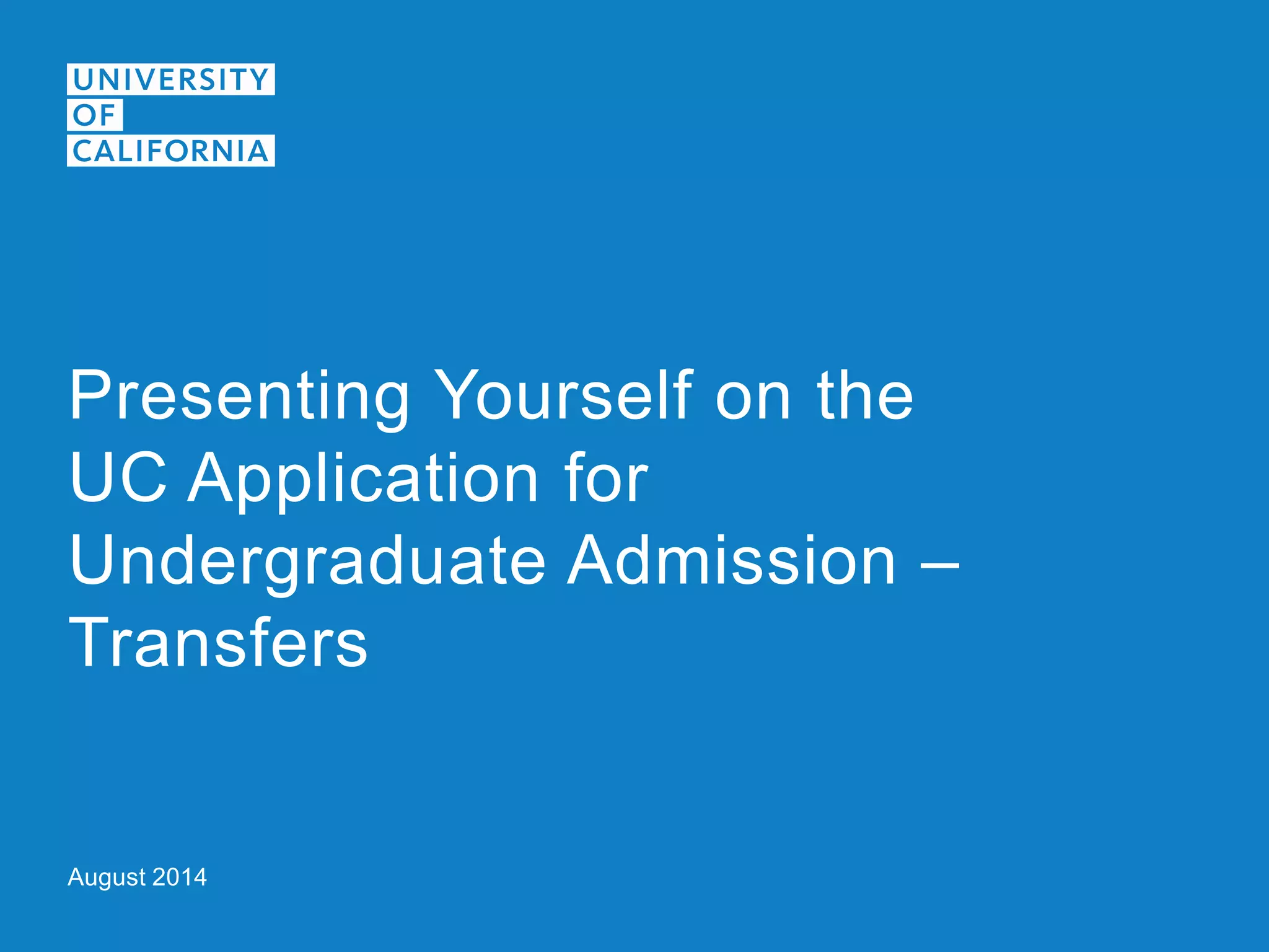Presenting yourself-uc-application-transfer | PPT