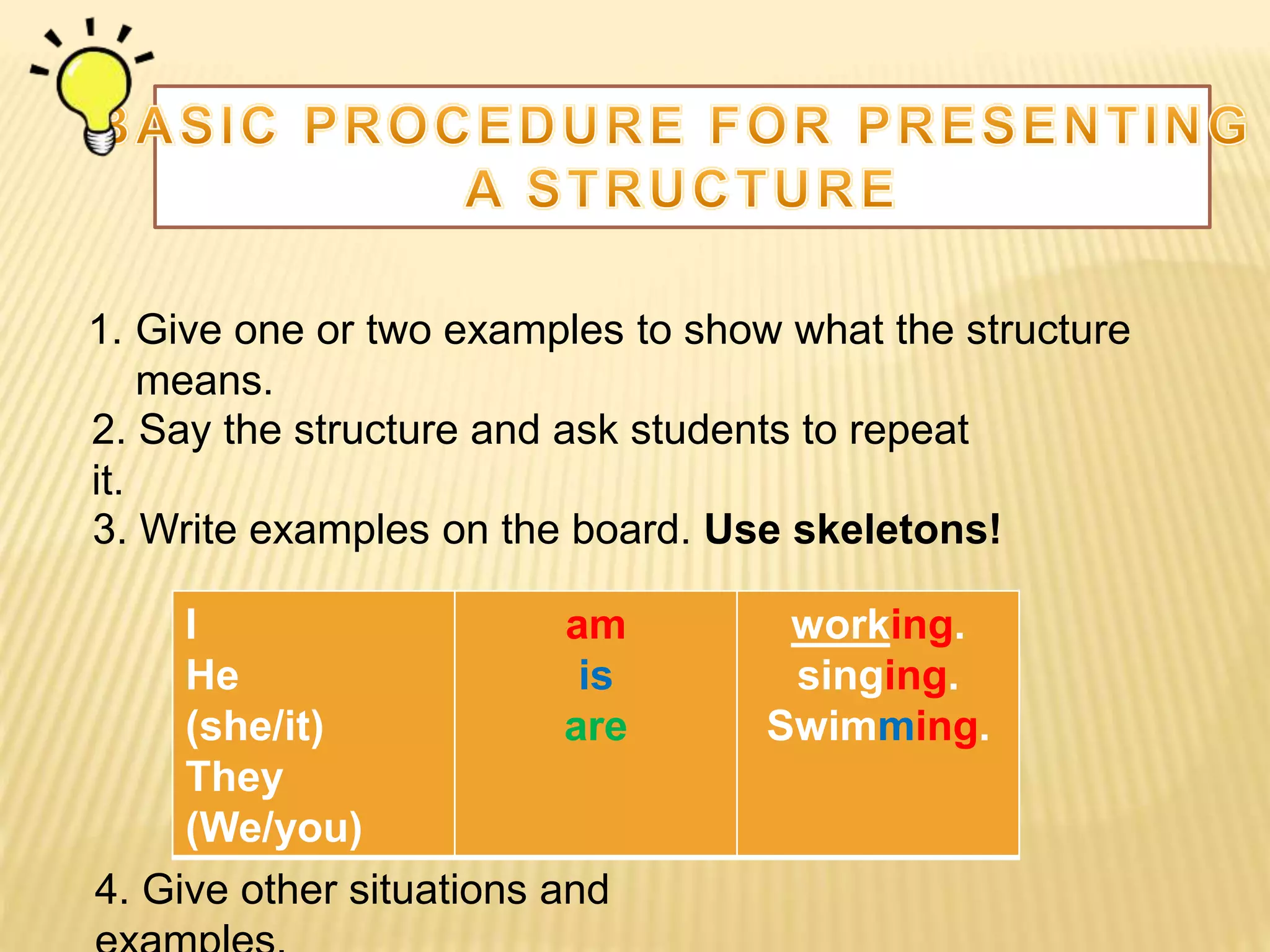 Presenting and practicing structures | PPTX