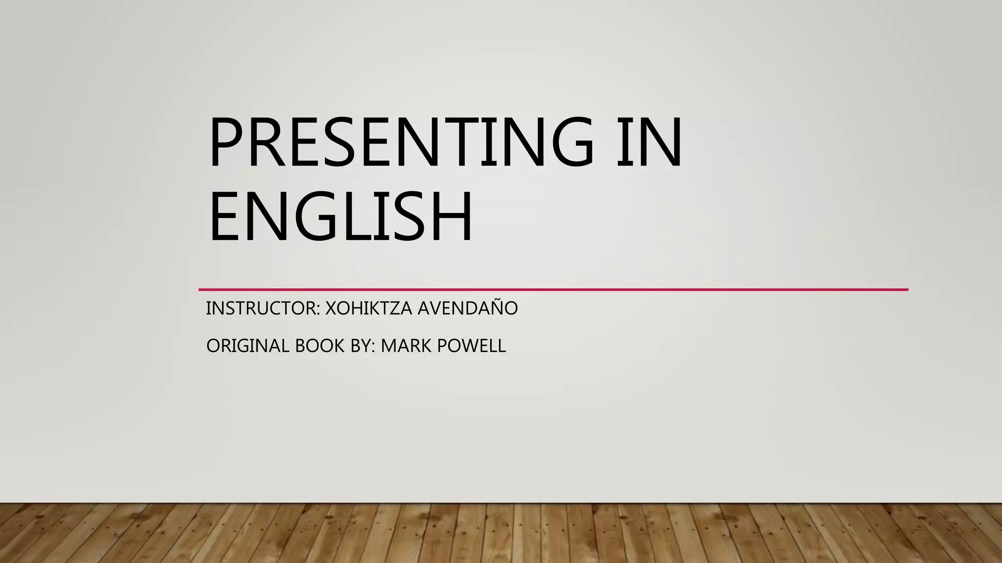 Presenting in english | PPTX