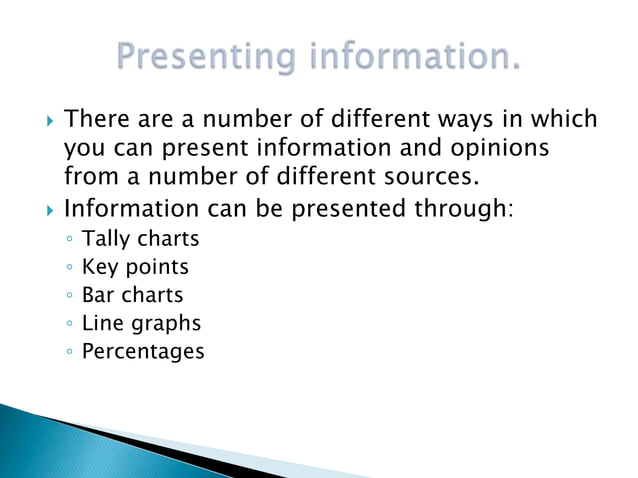 Presenting information presentation. | PPT