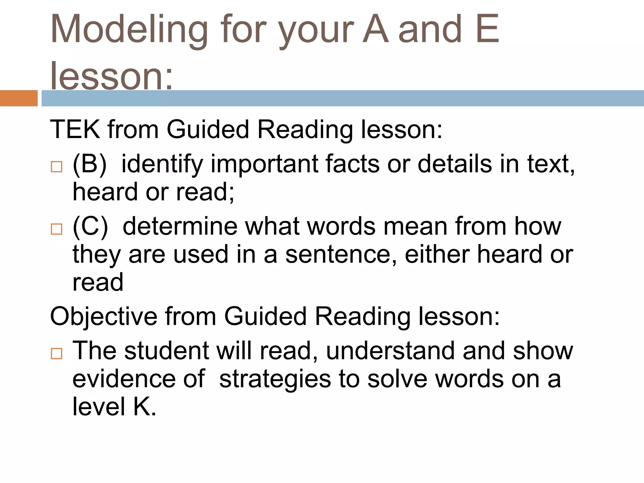 Presenting instructional content and reviewing guided reading | PPTX