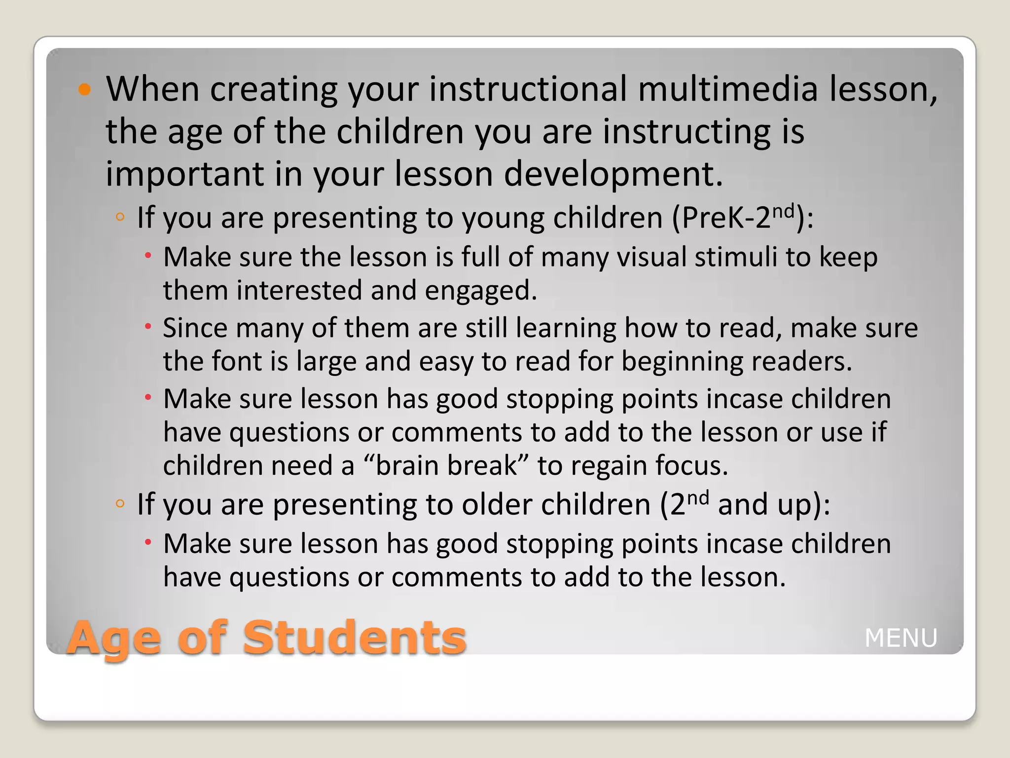 Presenting instructional multimedia | PPTX