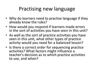 Presenting & Practicing Grammar | PPTX