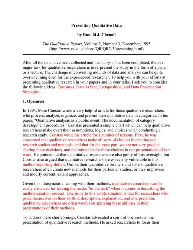 Presenting qualitative data | PDF | Educational Assessment | Education