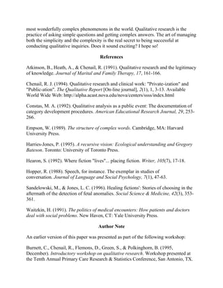 Presenting qualitative data