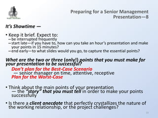 Giving Presentations to Senior Managers | PDF