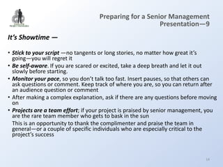 Giving Presentations to Senior Managers | PDF