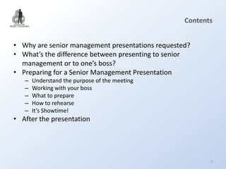 Giving Presentations to Senior Managers | PDF