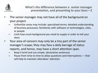 Giving Presentations to Senior Managers | PDF