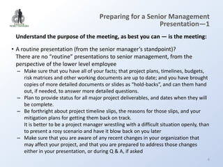 Giving Presentations to Senior Managers | PDF