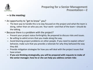 Giving Presentations to Senior Managers | PDF