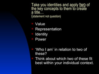 Presenting Who I Am - AS comms presentation intro | PPT
