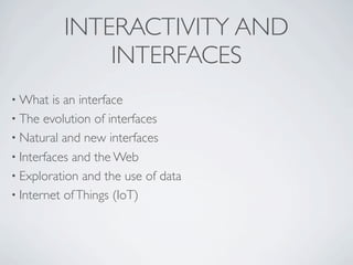 Interaction and interfaces. Playful Data | PDF