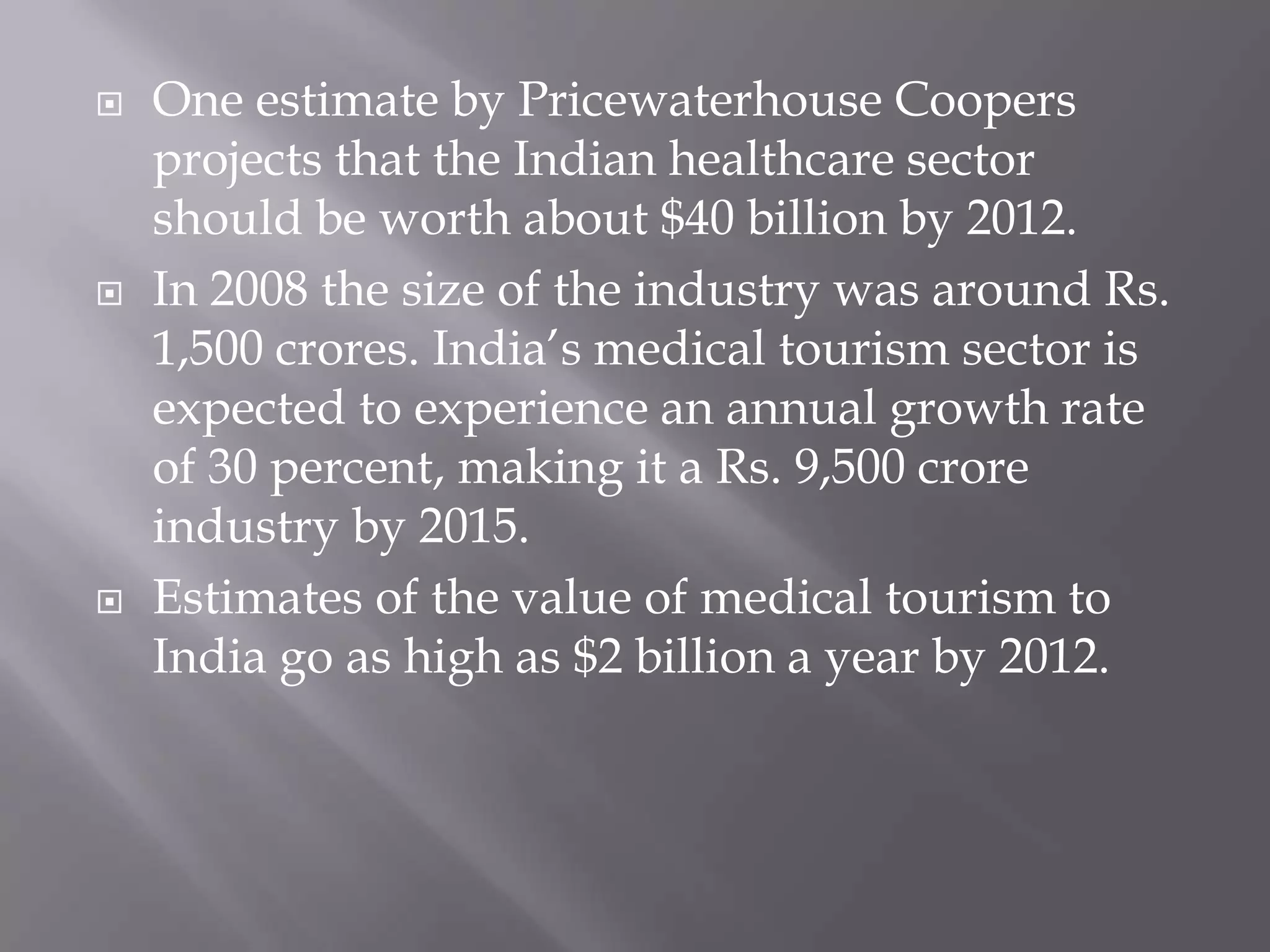 Presention on medical tourism in india | PPTX
