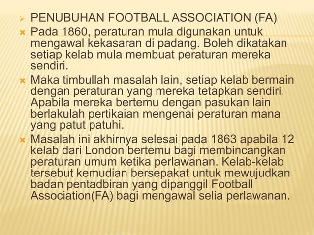 sejarah awal permainan bola sepak | PPTX
