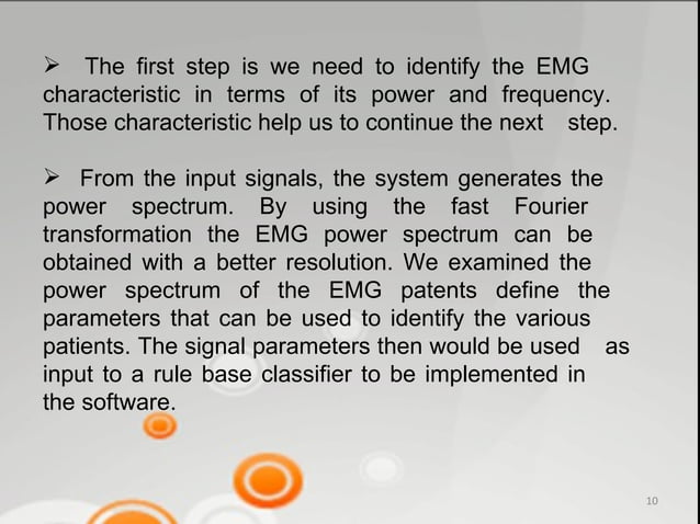 PRESENTATION LAB DSP.Analysis & classification of EMG signal - DSP LAB | PPT