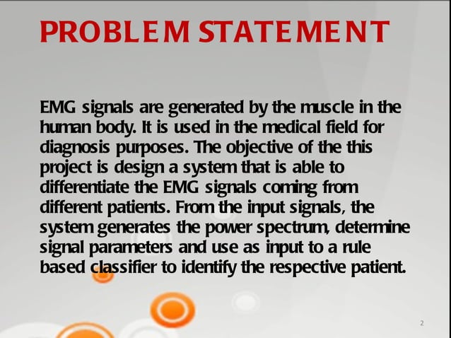 PRESENTATION LAB DSP.Analysis & classification of EMG signal - DSP LAB | PPT