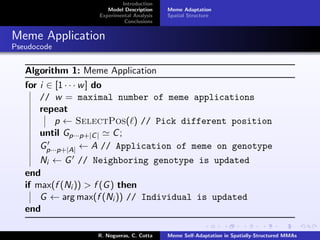 On Meme Self-Adaptation in Spatially-Structured Multimemetic Algorithms ...