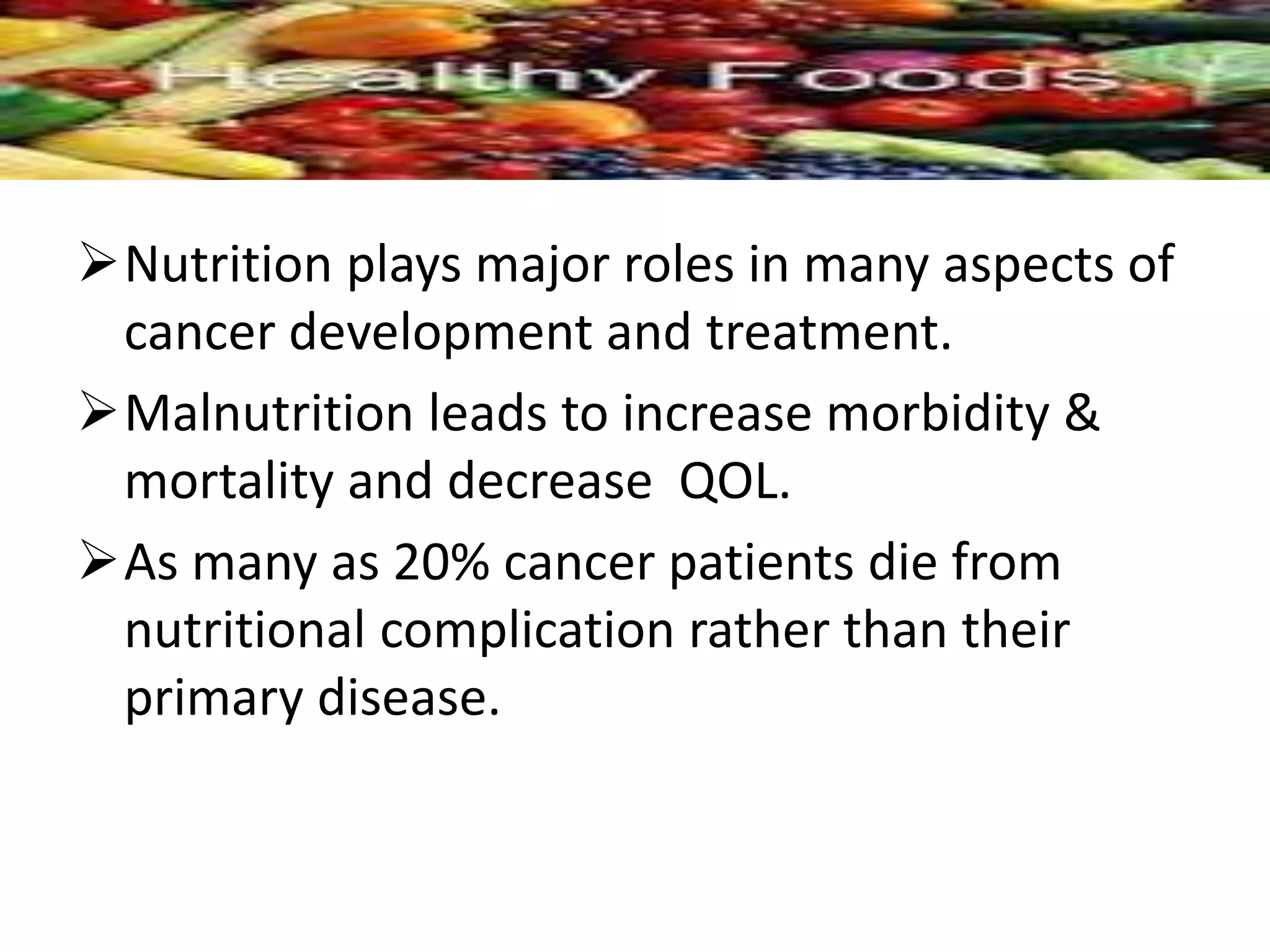 Nutritional care in cancer patients | PPTX