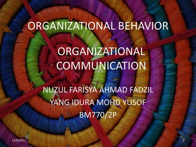 Organizational Behavior - Communication | PPTX