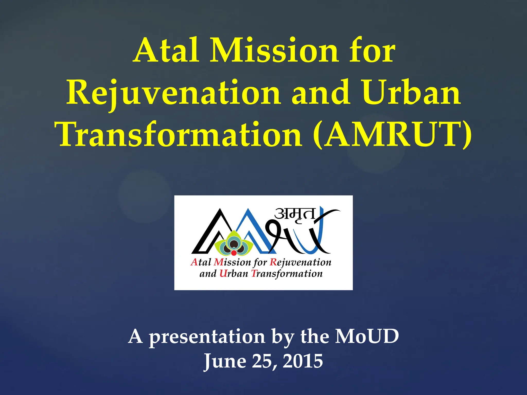 Present on AMRUT scheme by indian goverment | PDF