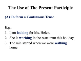 Present participle and past participle | PPTX