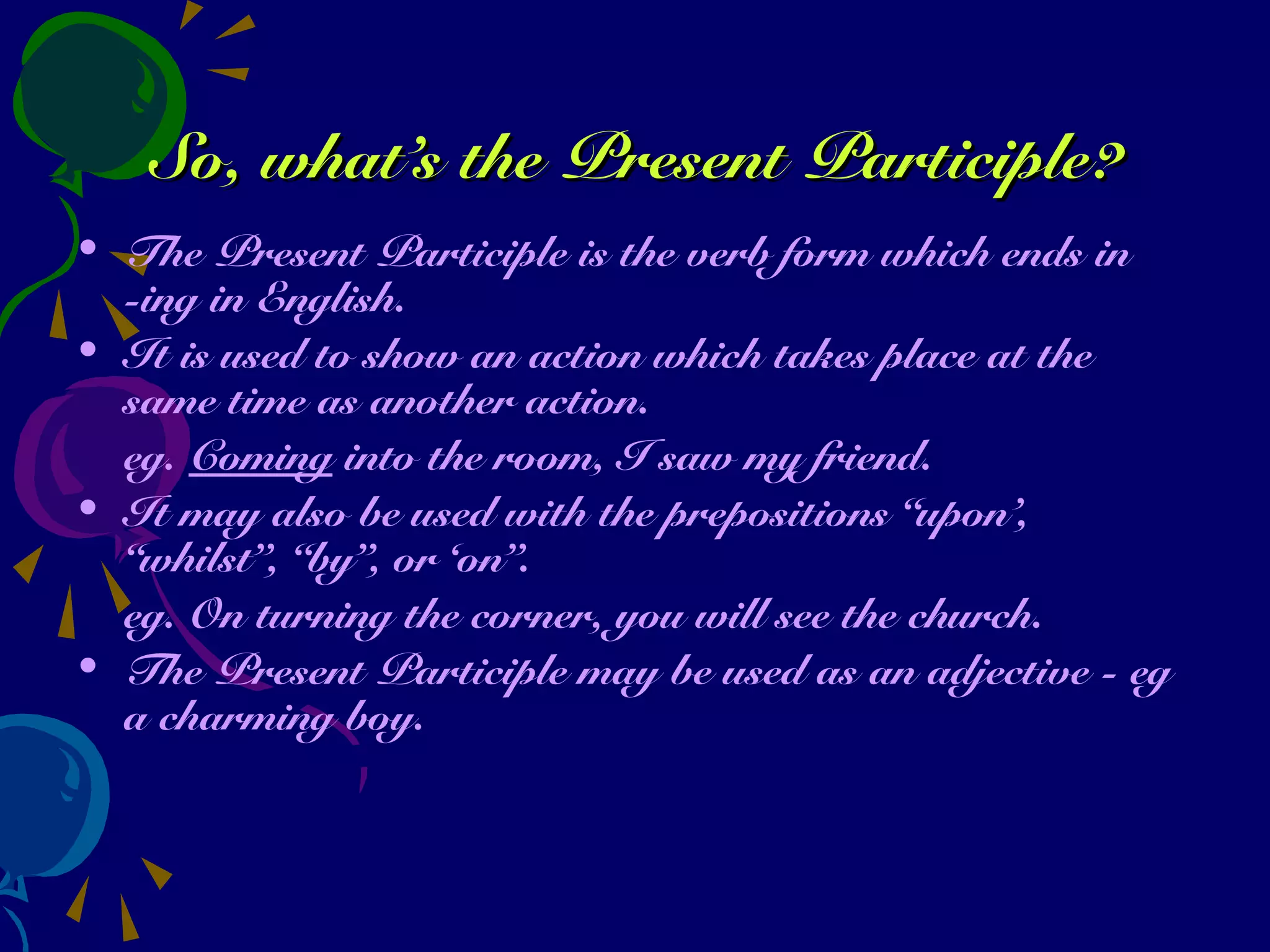 Present participle ppt | PPT