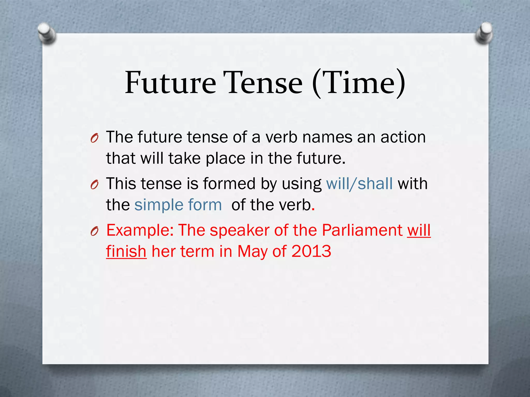 Present, past and future tenses | PPTX