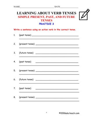 Present, past, future verbs | PDF