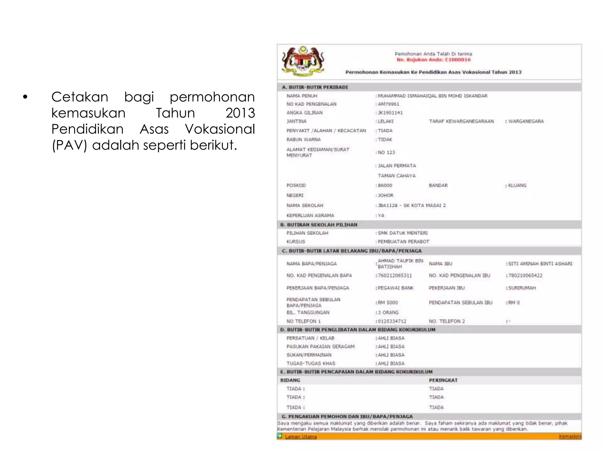 Program Asas Vokasional 2013 | PPTX