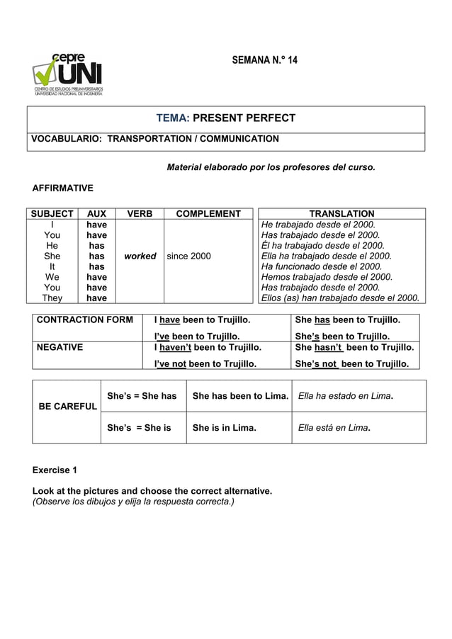 Present perfec 14 | PDF