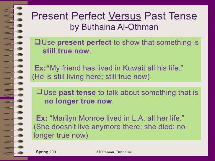Present Perfect Versus Past Tense present-perfect-versus-past-tense