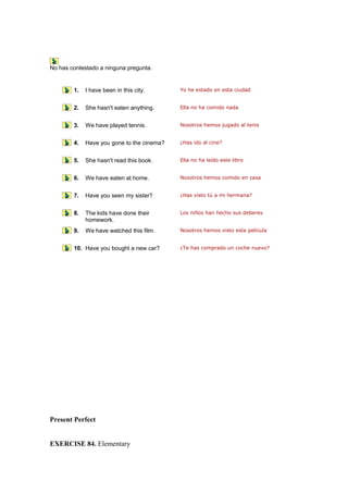 Present perfect | PDF