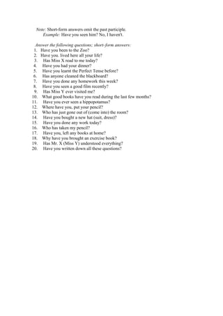 Present perfect | PDF