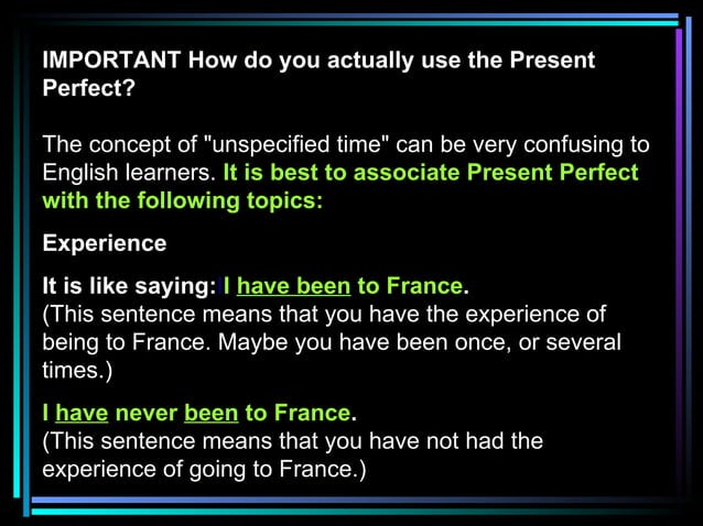 Present perfect | PPT