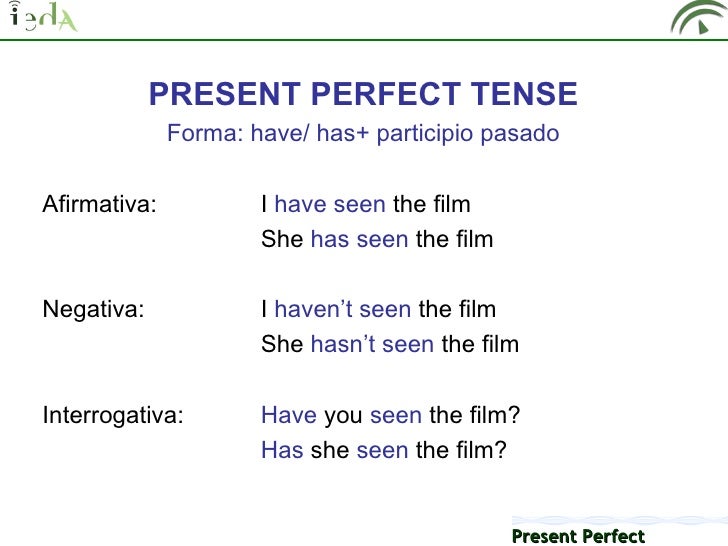 Ejemplos De Present Perfect Present Perfect Perfecto Presente Ppt El ...