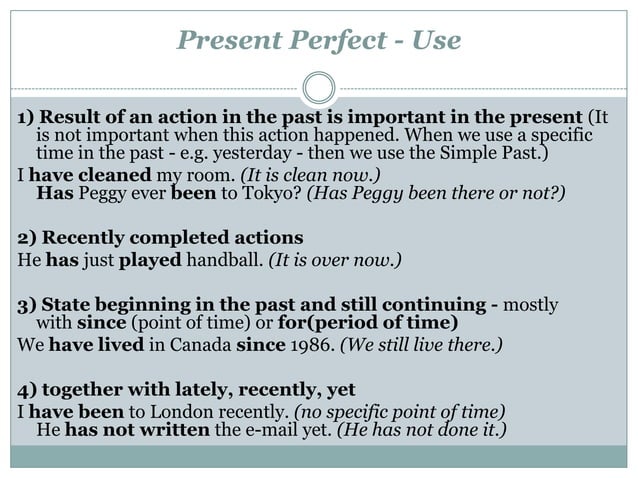 Present perfect | PPTX