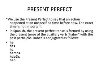 Present perfect examen | PPTX