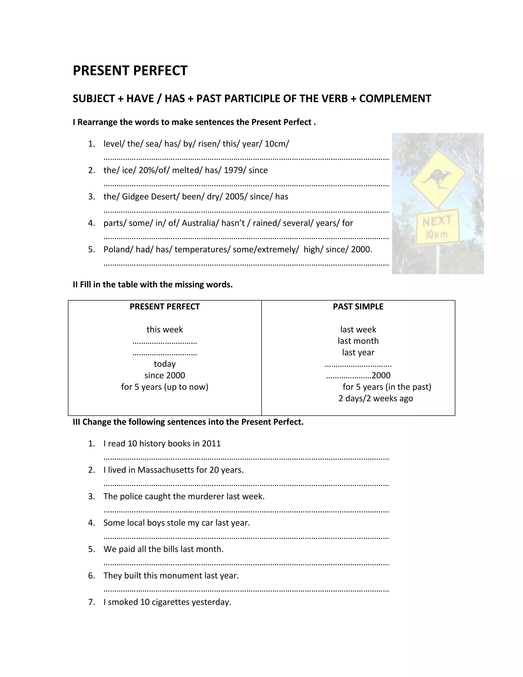 Present perfect | DOCX