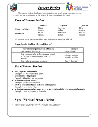 Present perfect | PDF