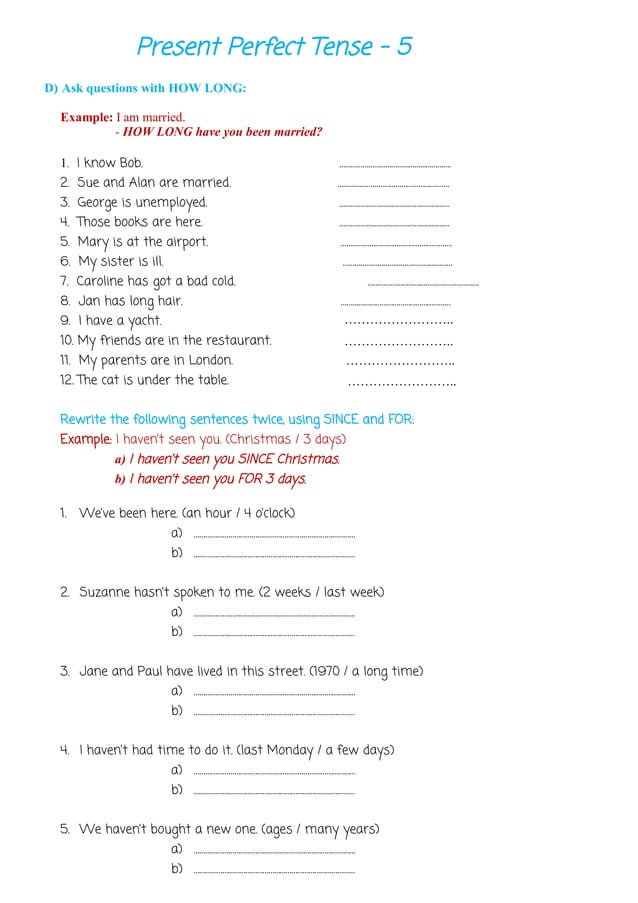 Present perfect 5 | PDF