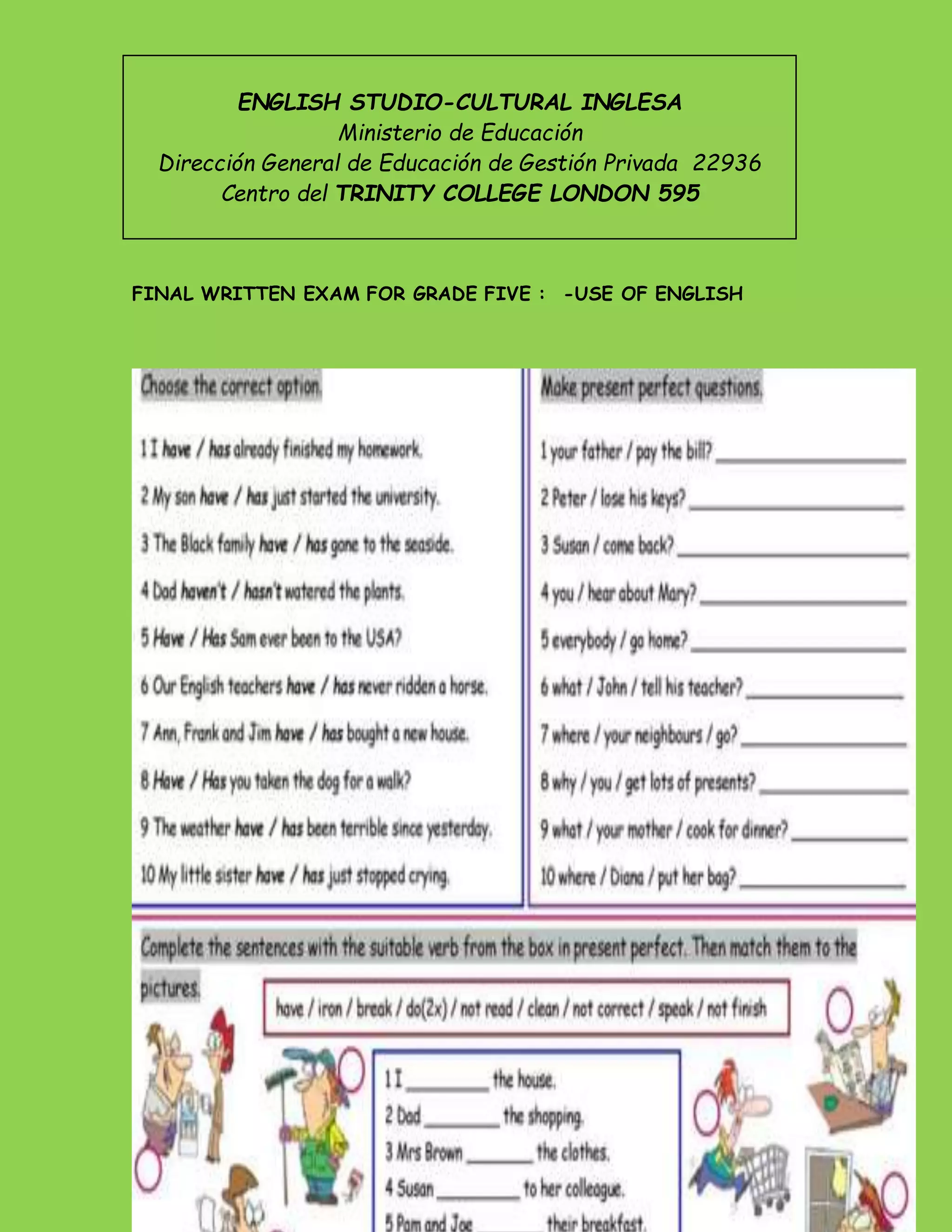 Present Perfect Tasks | DOCX