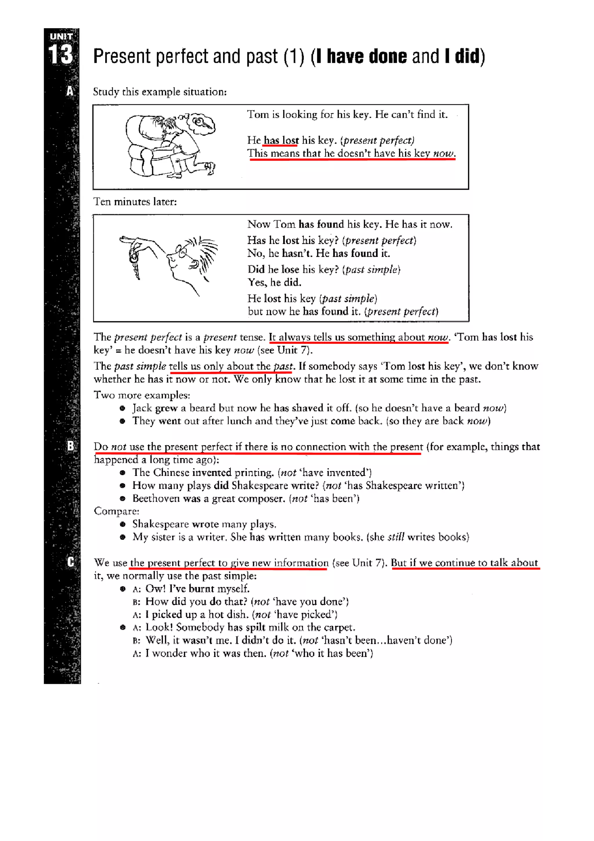 Present perfect and past simple (intermidiate) | PDF