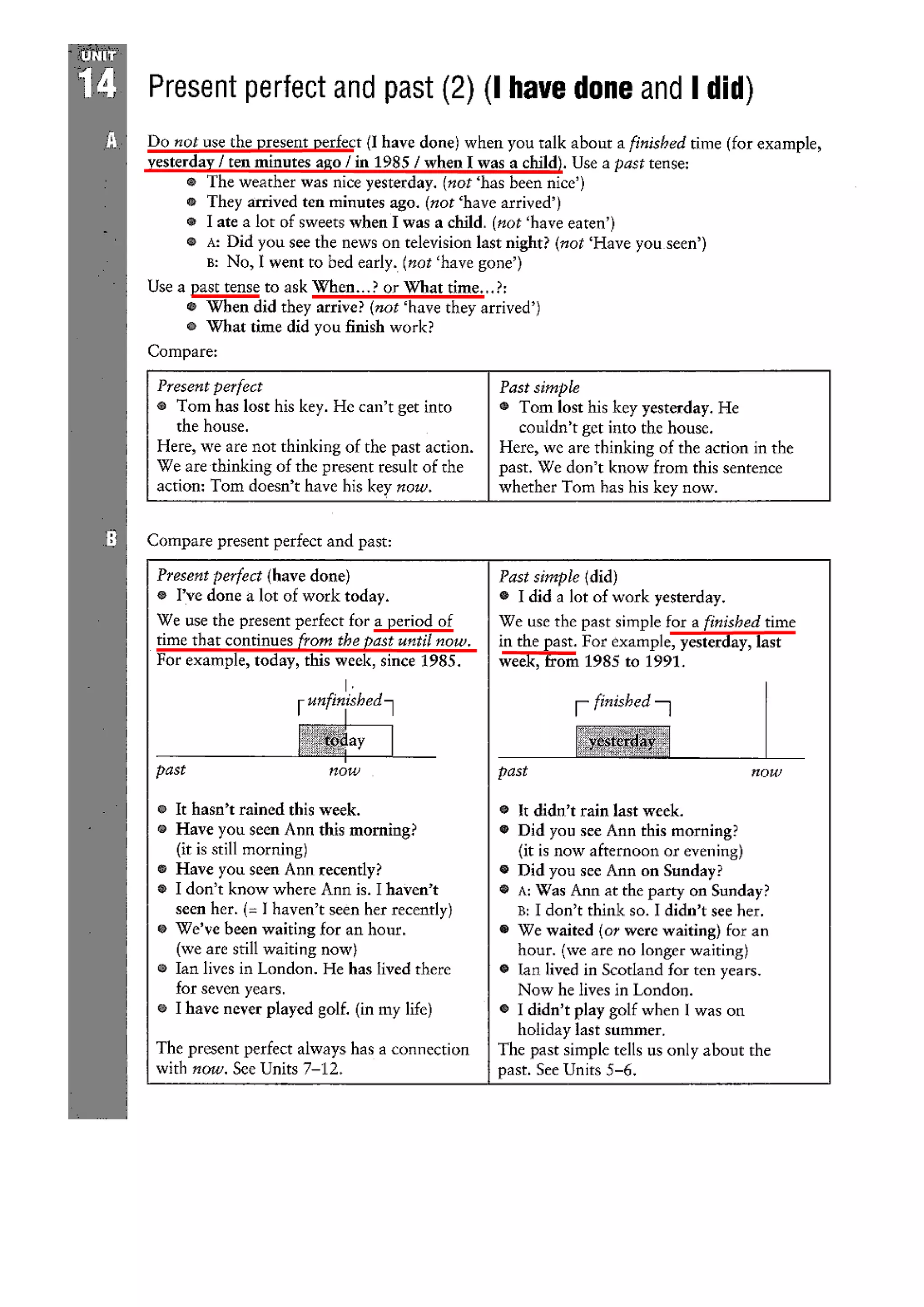 Present perfect and past simple (intermidiate) | PDF