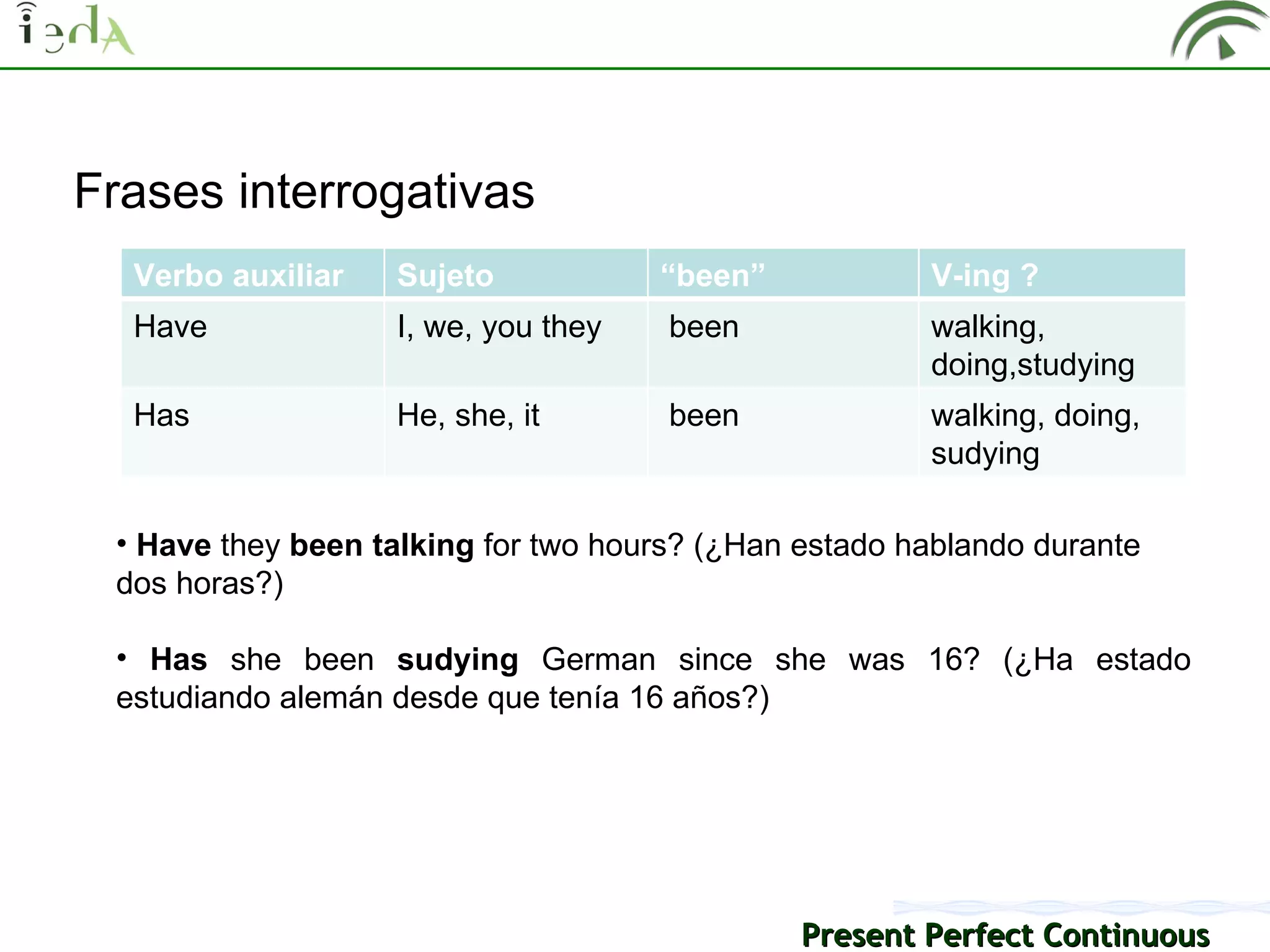 Present perfect continuous | PPT
