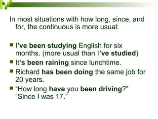 Present perfect continuous | PPT | Free Download