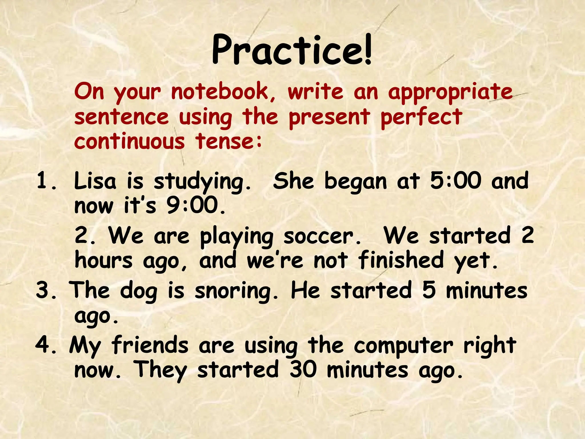 the present perfect continuous tense grammar presentation | PPT