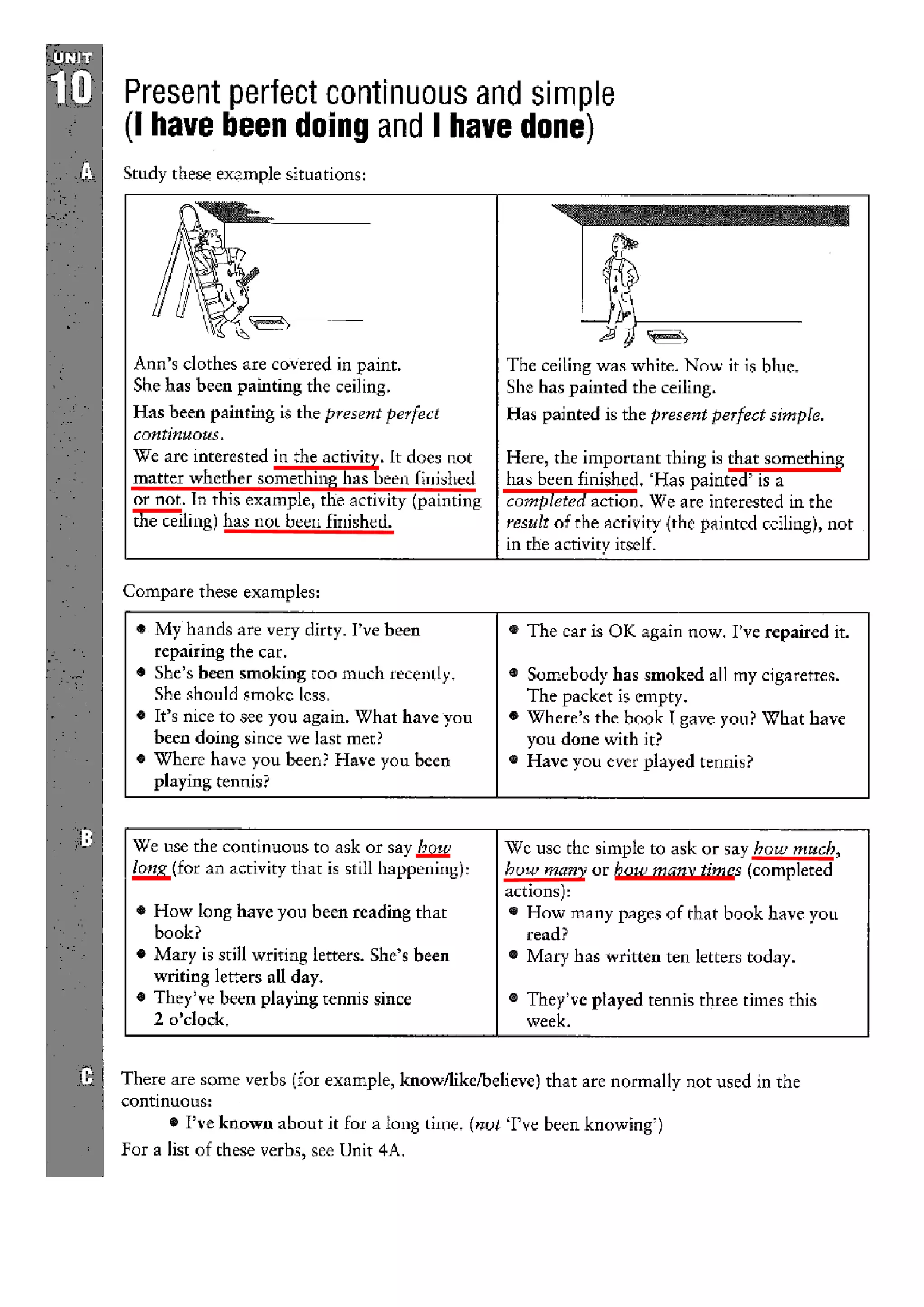 Present perfect continuous an simple (intermidiate) | PDF