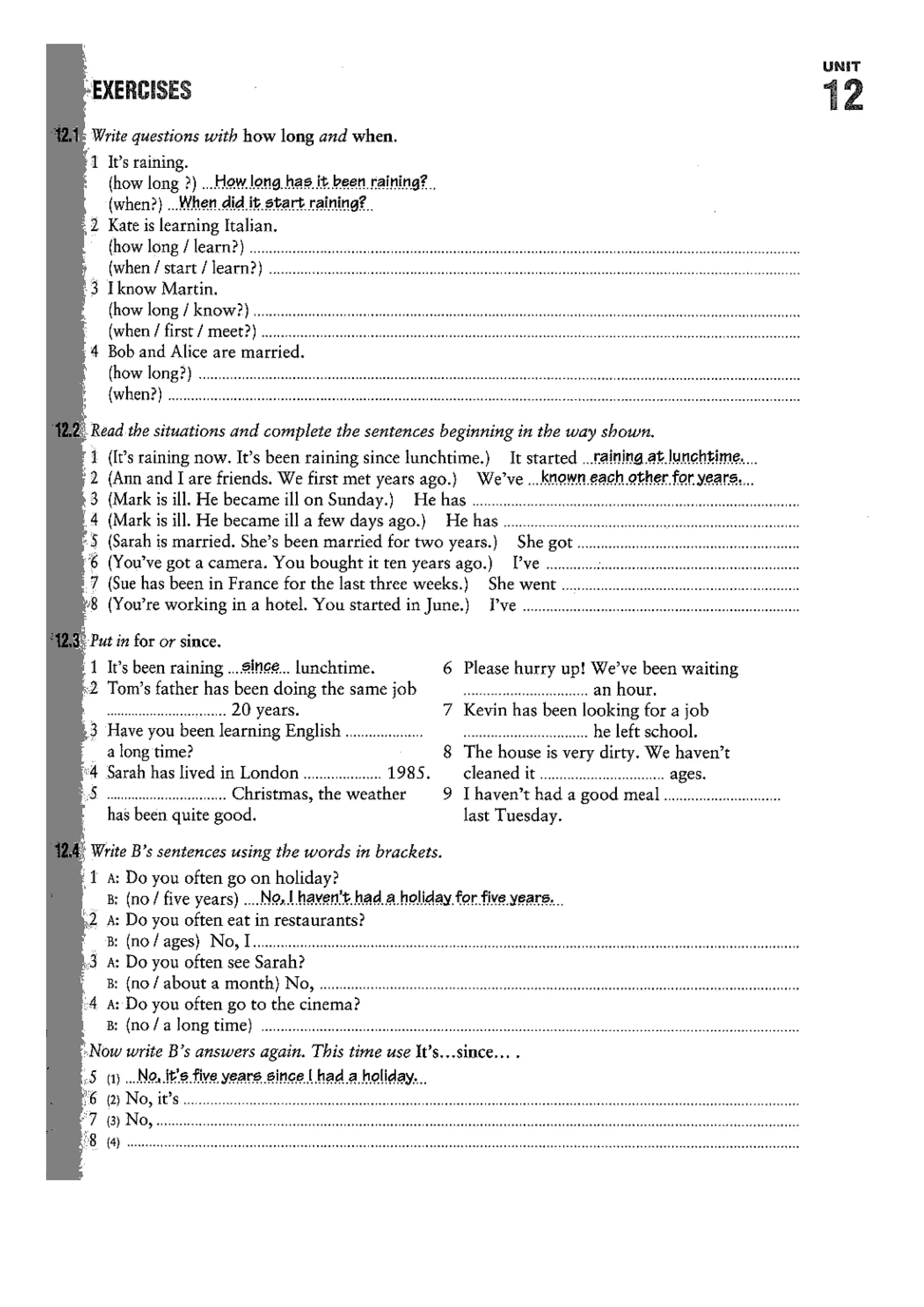 Present perfect continuous an simple (intermidiate) | PDF